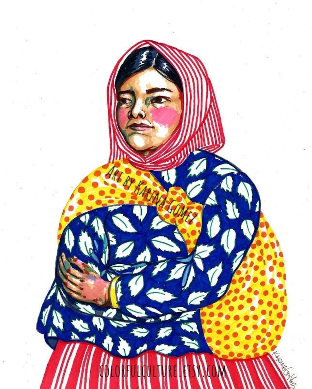 Abrazo Tarahumara / Tarahumara Hug Raramuri Woman Art by - Etsy