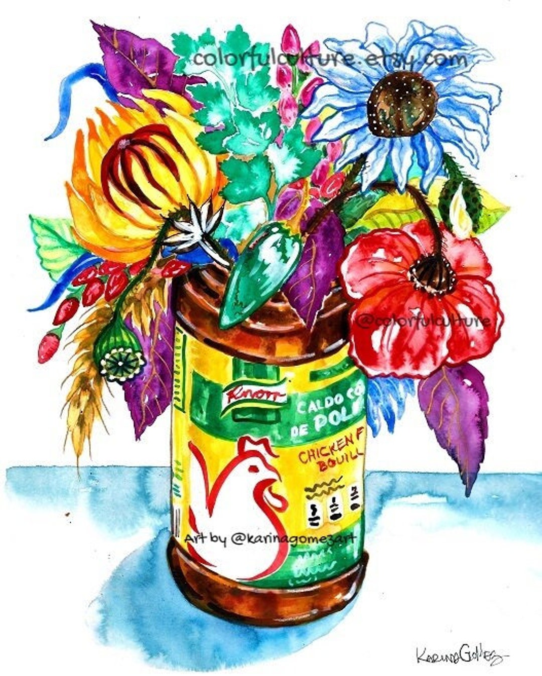 Flores Suizas / Knorr Suiza Original Art & Prints by Karina Gomez ...