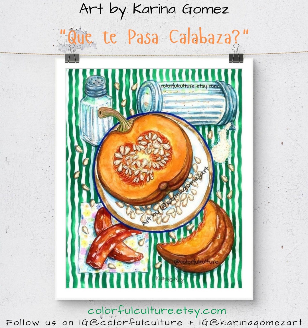 Que Te Pasa Calabaza/caramelized Pumpkin"original Painting & Prints by ...