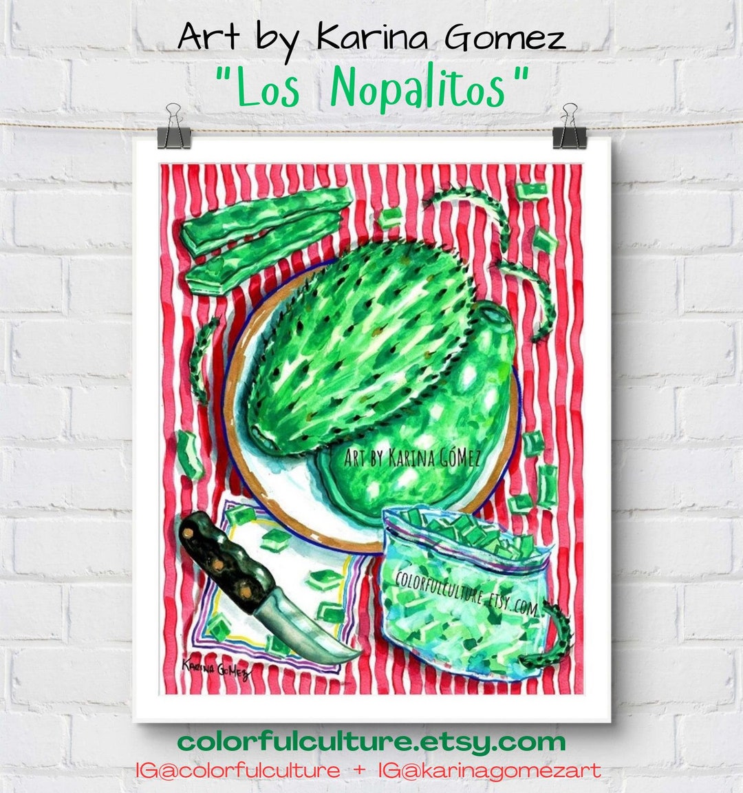 Los Nopalitos Original Art and Giclee Prints by Karina Gomez Mexican ...