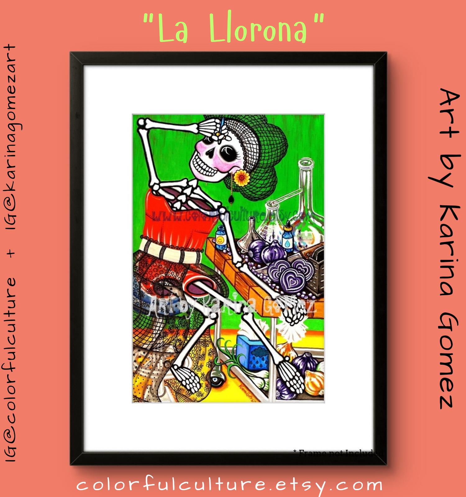 La Llorona/the Crying Lady,original Painting by Karina Gomez,colorful ...