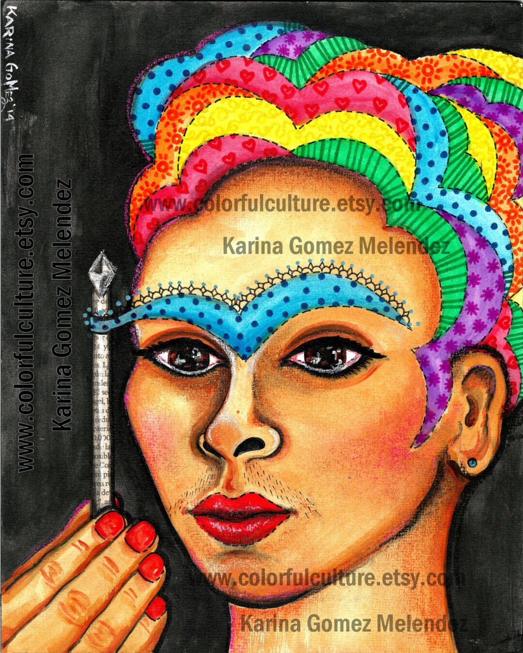Rebel Eyebrows Cejas Rebeldes Frida Kahlo Art Print by Karina Gomez ...