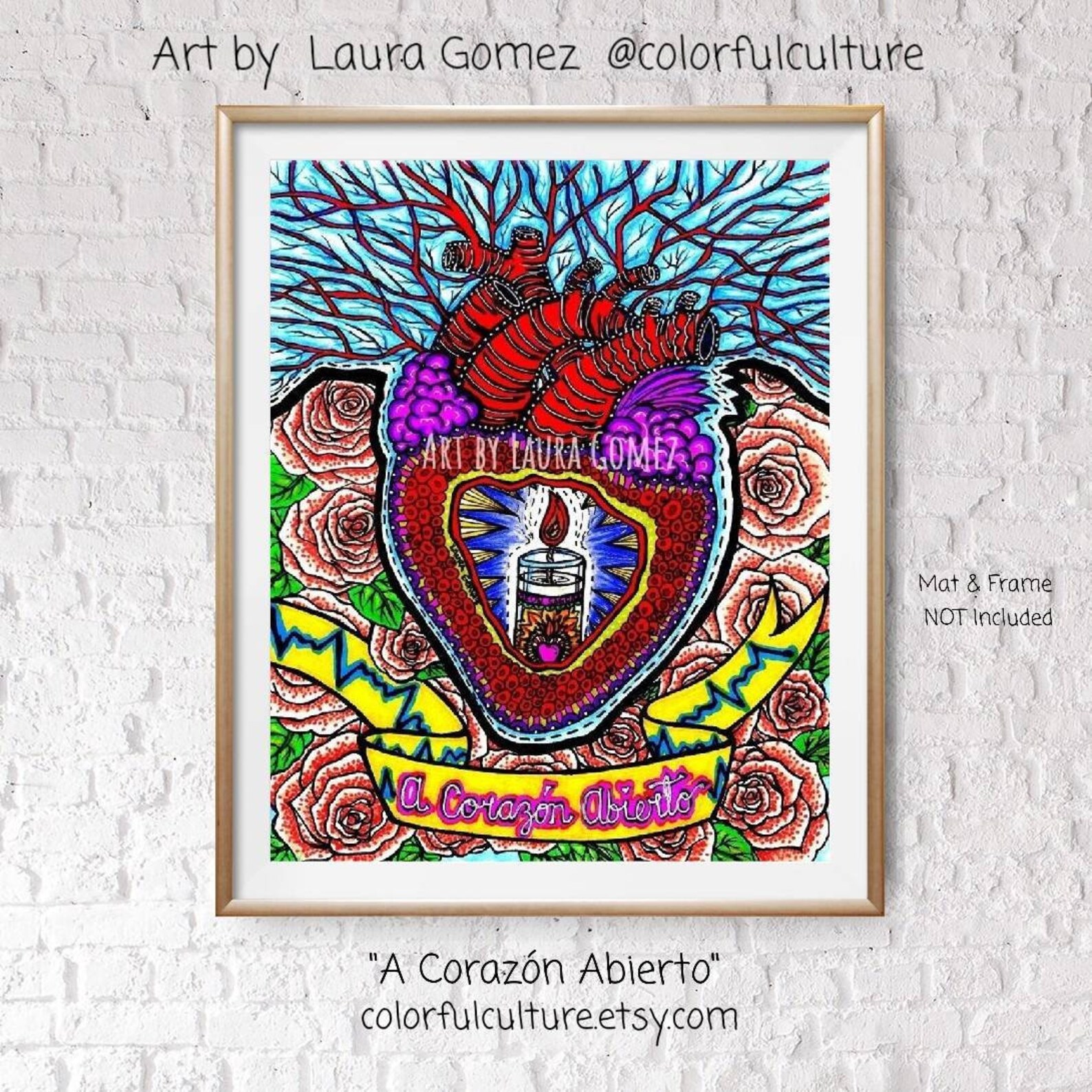 A Corazon Abierto Open Heart Painting Drawing giclee - Etsy