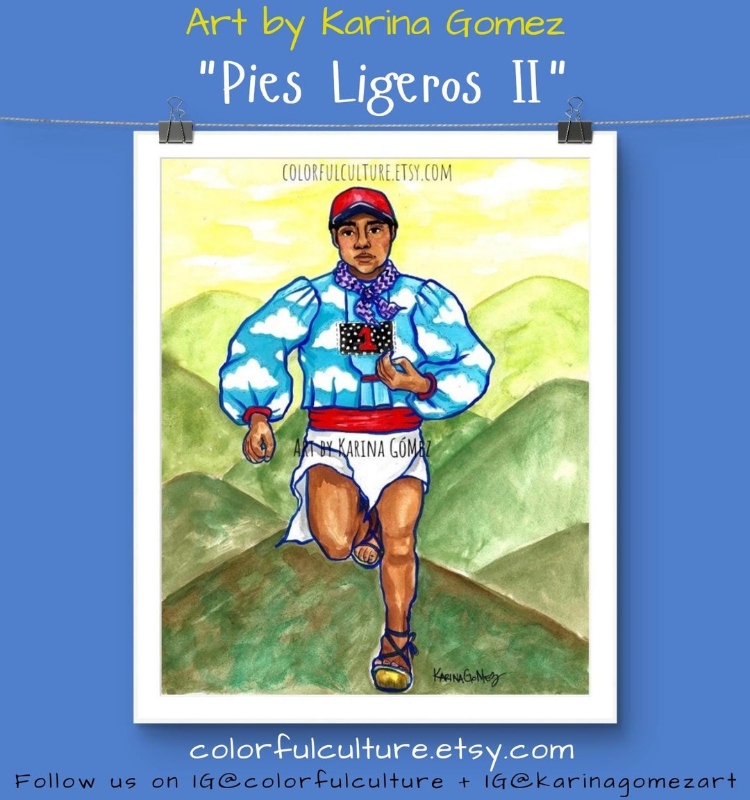 Pies Ligeros/light-footed Ii" Tarahumara Raramuri Man,original Painting ...