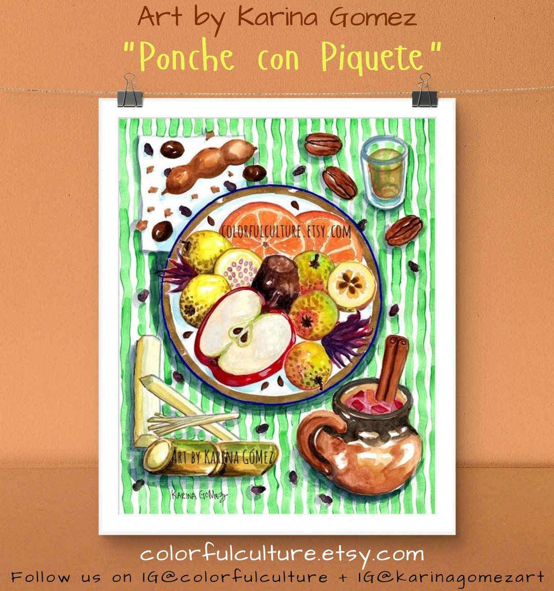 Ponche Con Piquete"original Painting & Prints by Karina Gomez-mexican ...