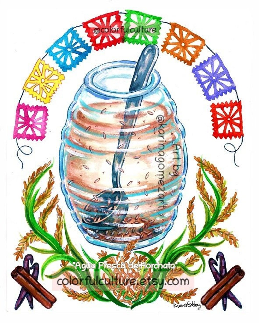Agua Fresca De Horchata / Horchata Water Original Art & Prints by ...