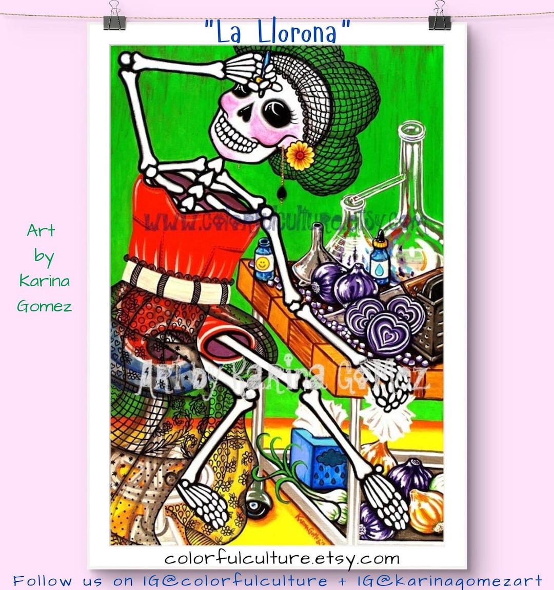 La Llorona/the Crying Lady,original Painting by Karina Gomez,colorful ...