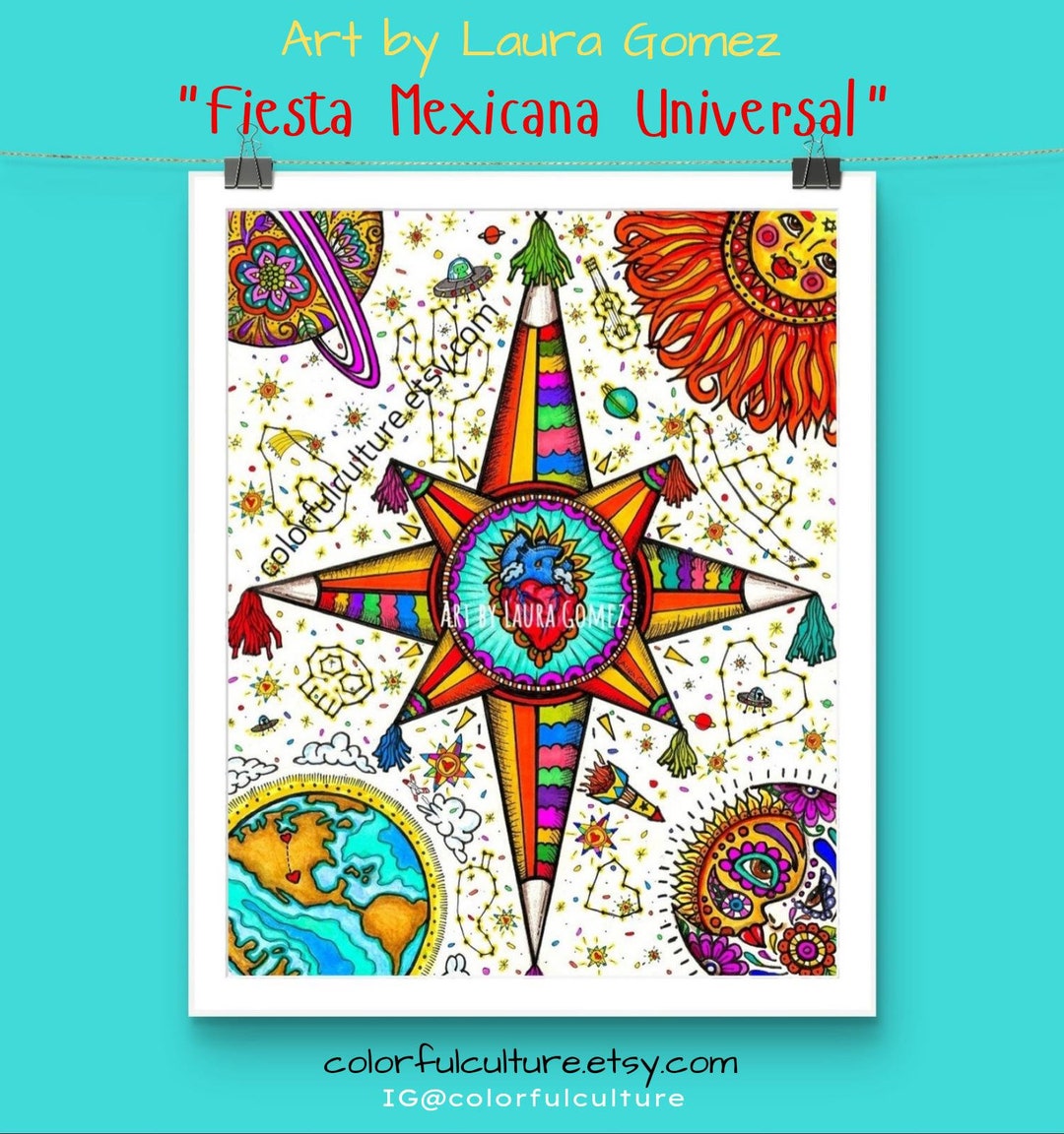 Fiesta Mexicana Universal - Mexican Universal Party" Painting Drawing ...