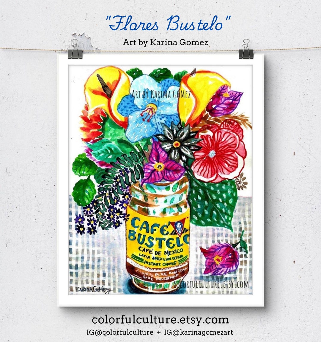 Bustelo Flowers"original Painting & Prints by Karina Gomez-mexican Folk ...