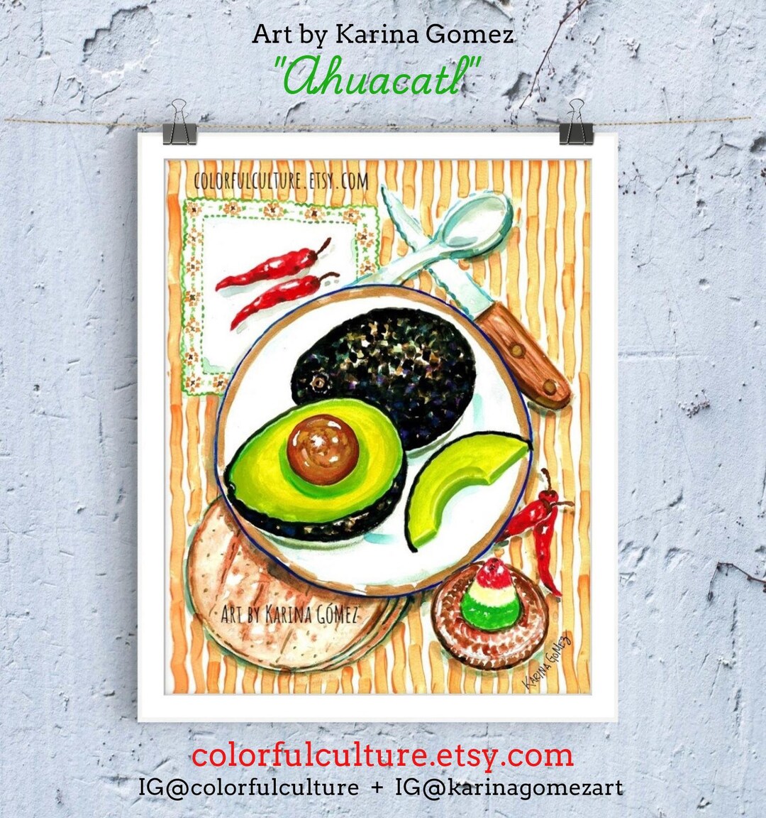Ahuacatl-aguacate-avocado"original Painting & Prints by Karina Gomez ...