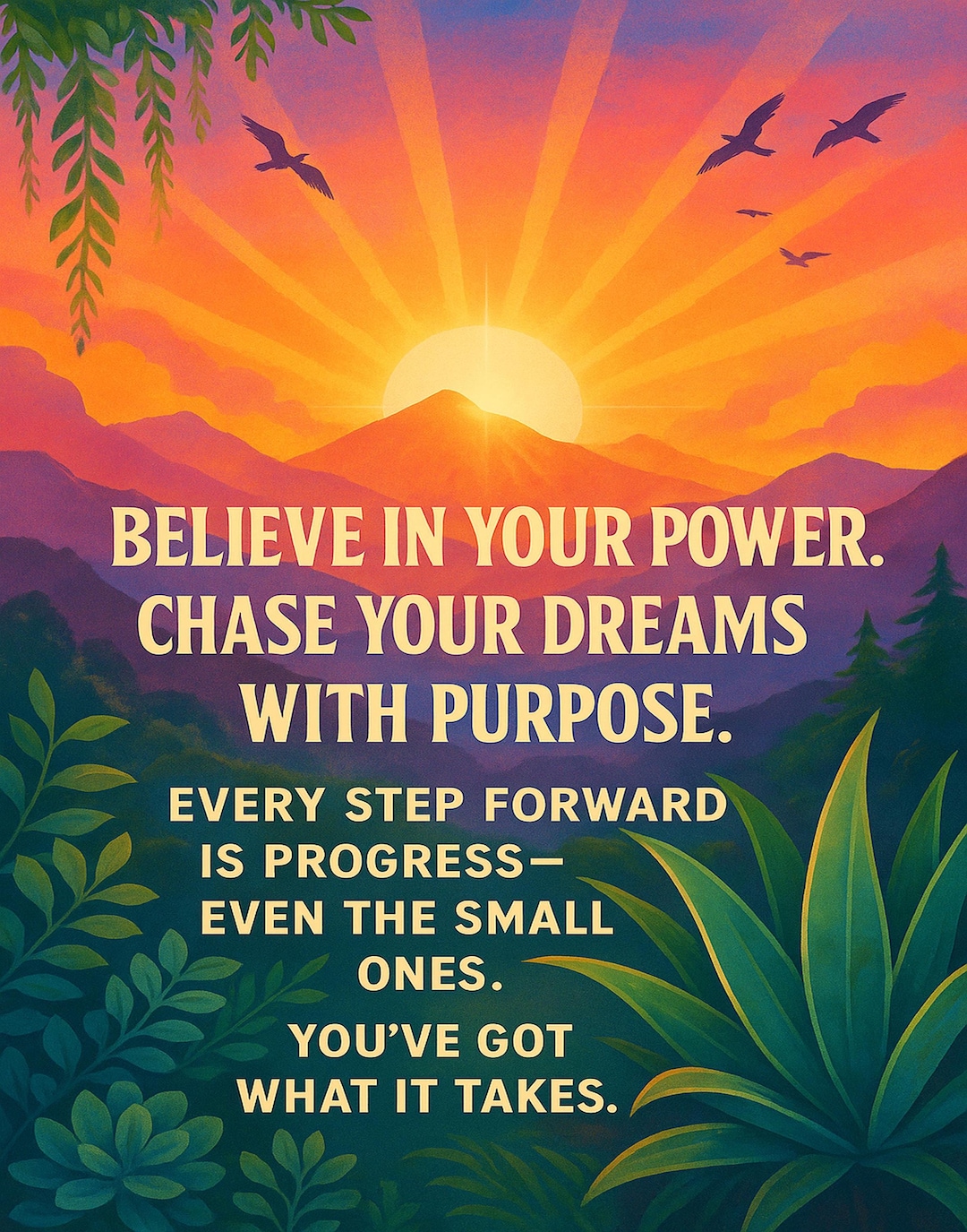 Sunrise Motivational Wall Art Printable – Inspirational Quote Poster ...