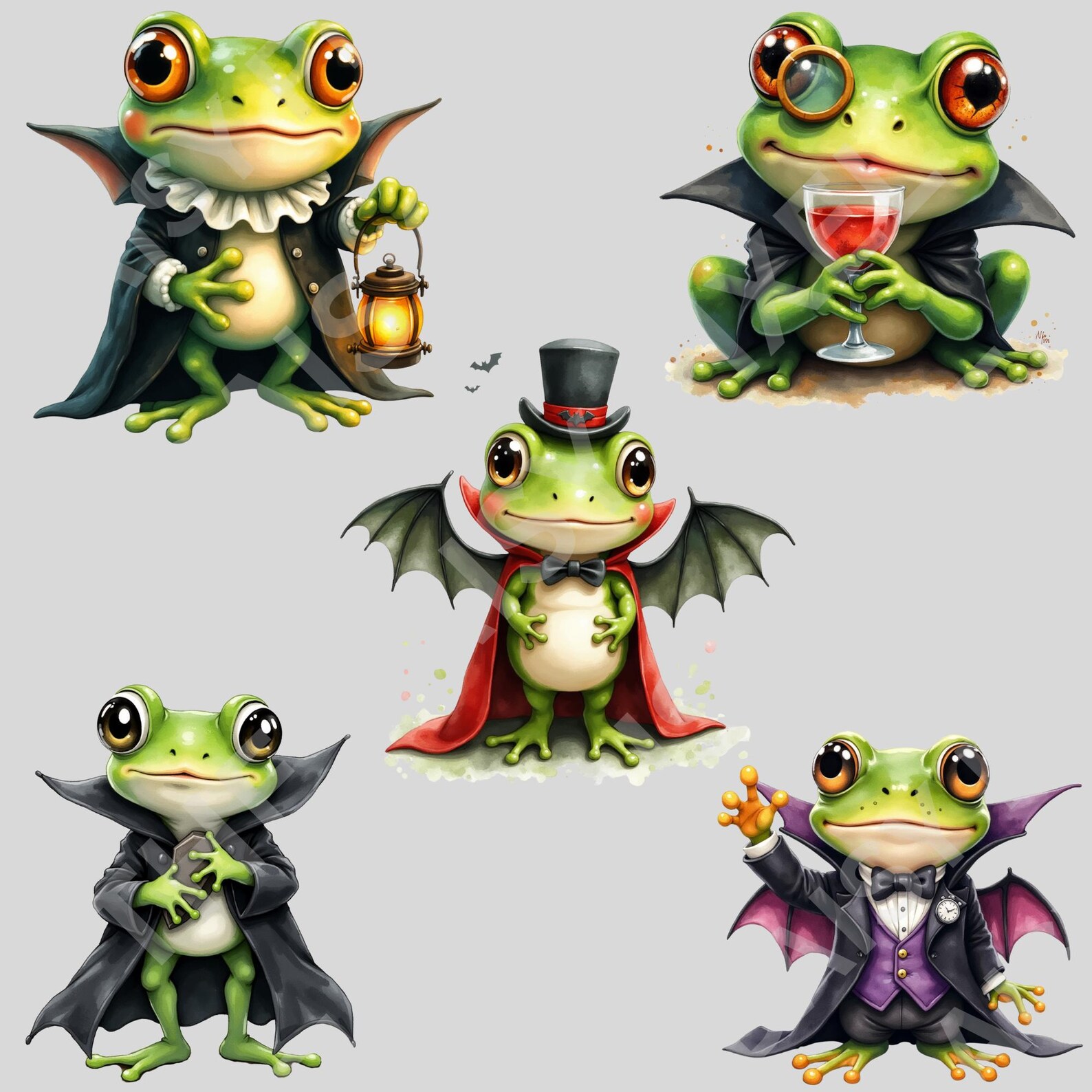 15 Vampire Frog Clipart Pngs – Cute Halloween Frogs With Capes & Fangs ...