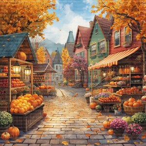 Autumn Town Scene Clipart – 44 PNG & JPEG Digital Download | Cozy Fall ...