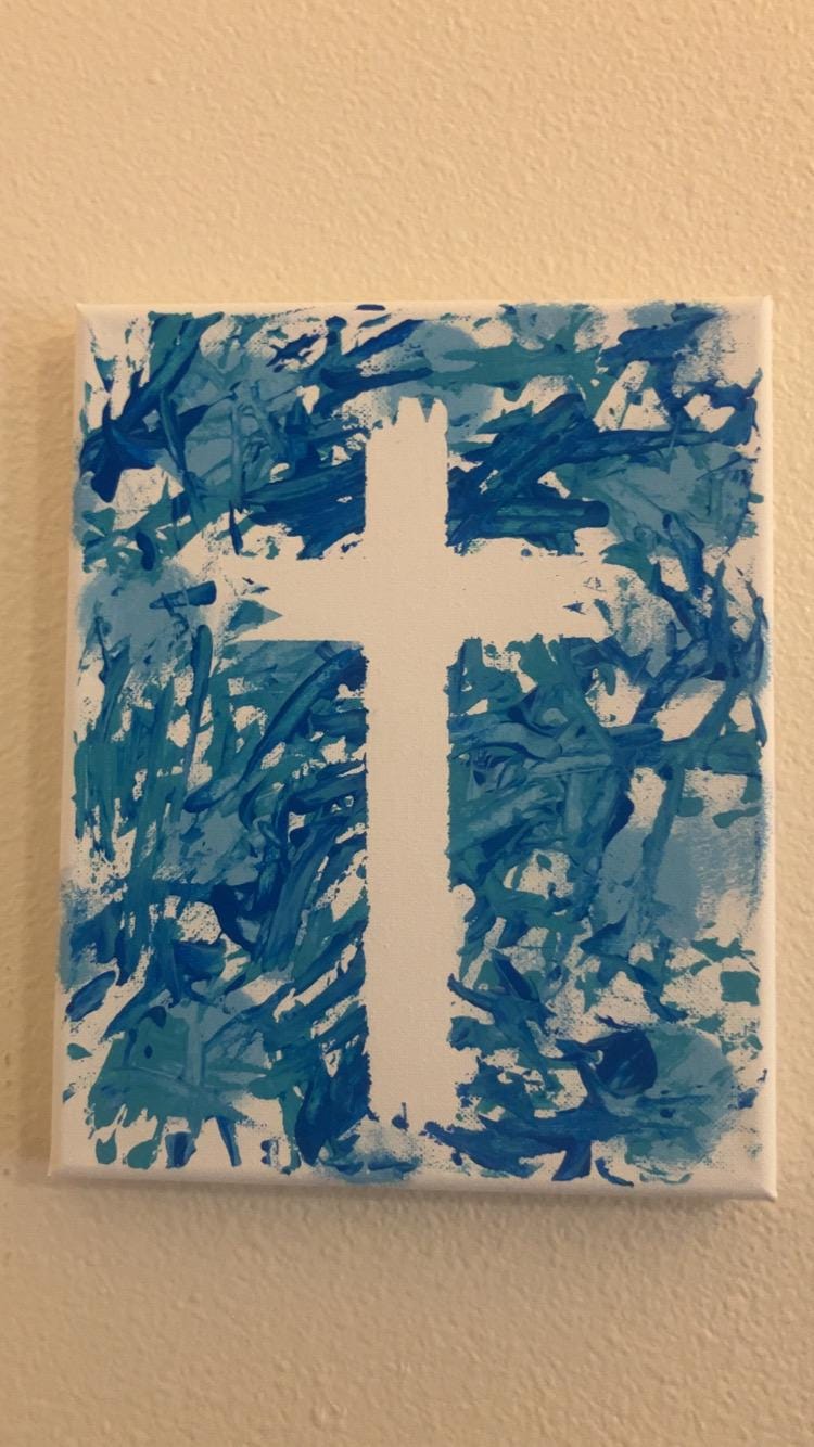 4 Blue Multicolored Paintings - Etsy