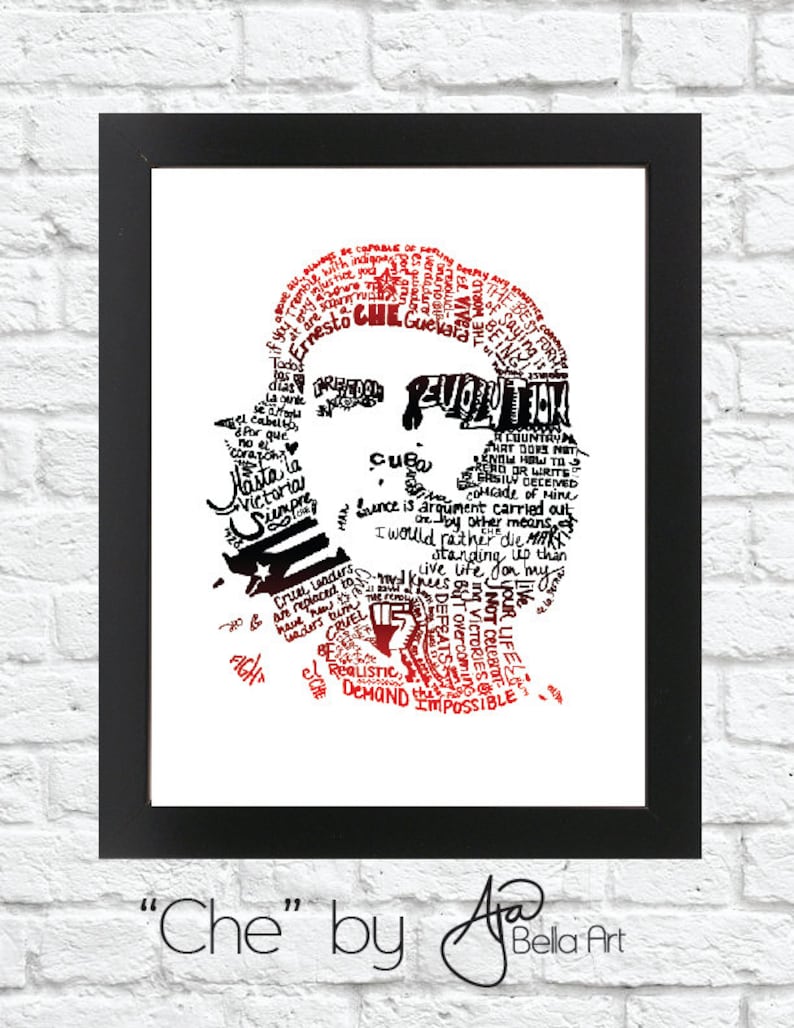Red/black- CHE GUEVARA Word Art Print (digital Download) - Etsy