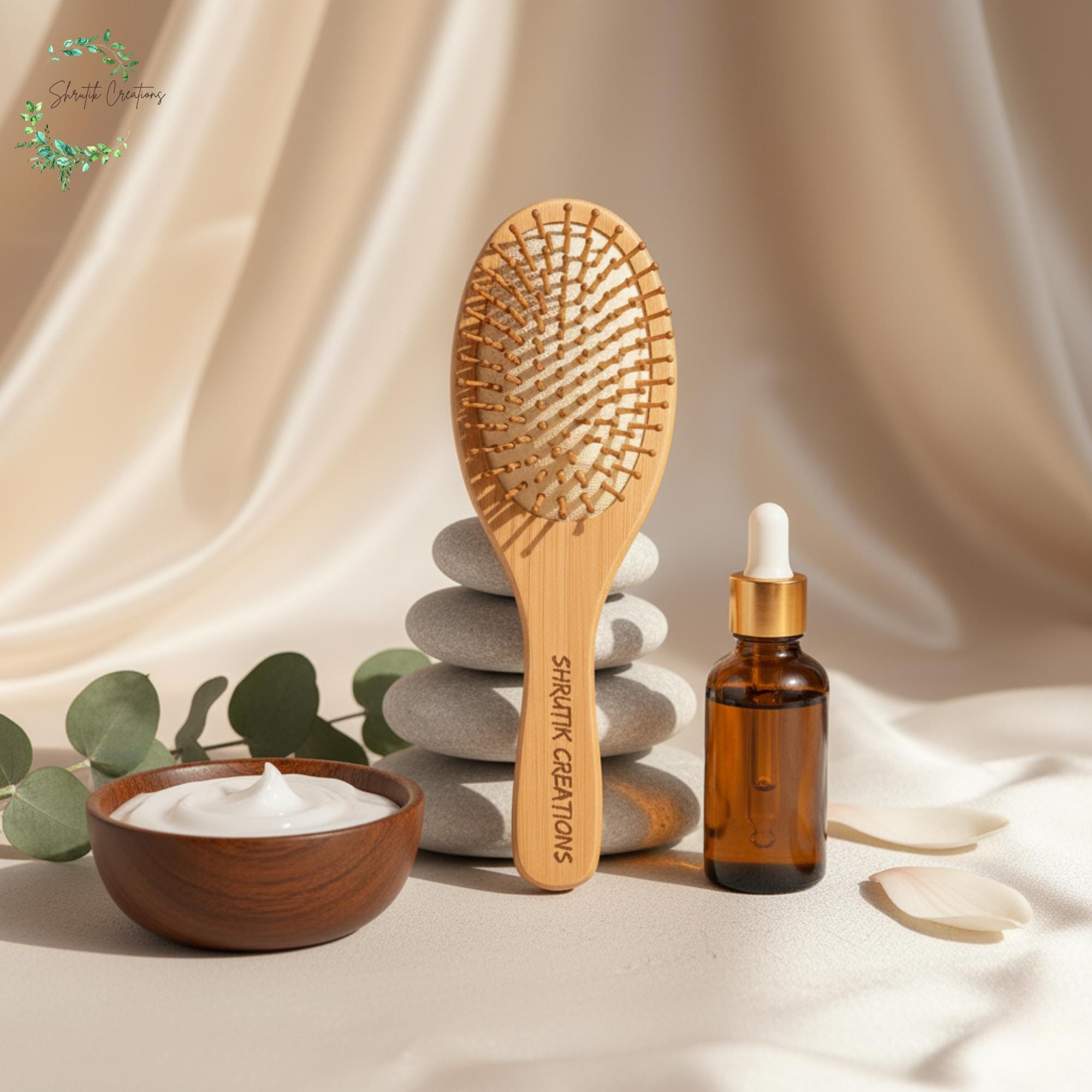 Oval Shape Wooden Hair Brush | Travel Friendly Hair Brush | Eco ...