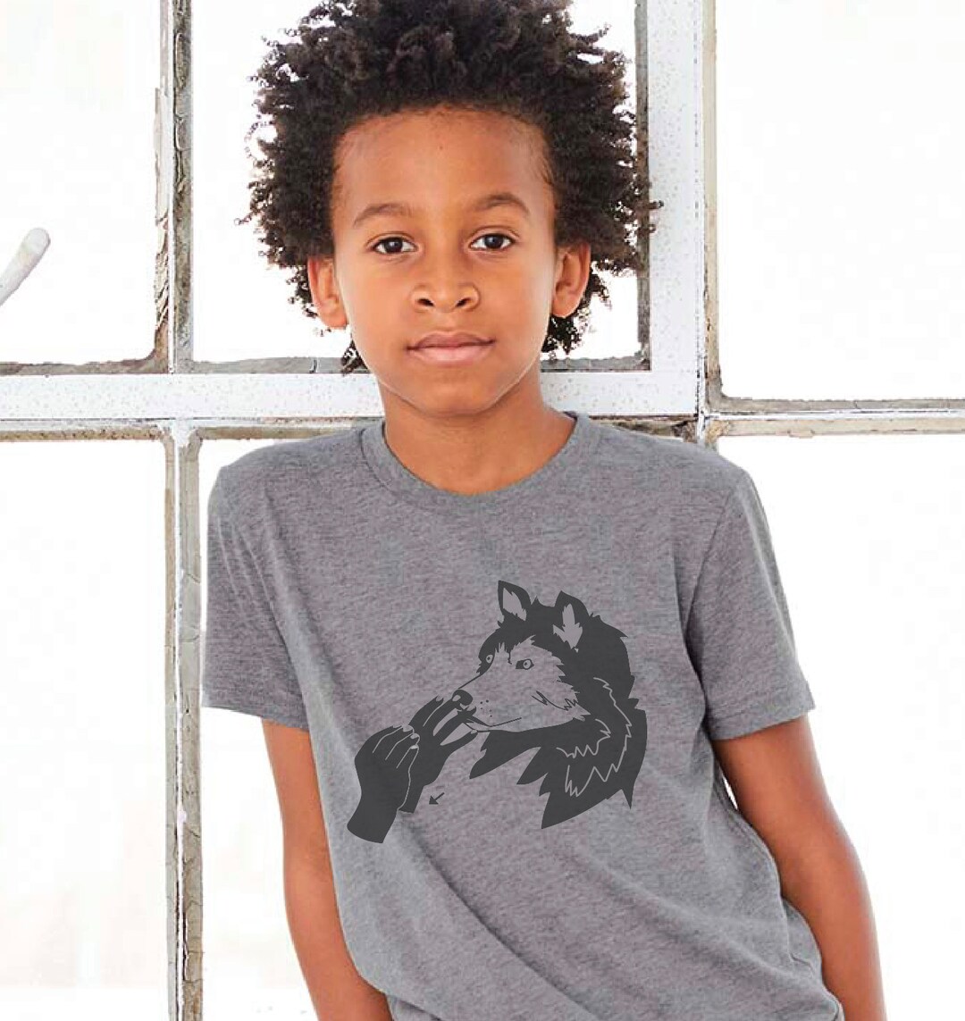 Wolf in American Sign Language Shirt youth - Etsy
