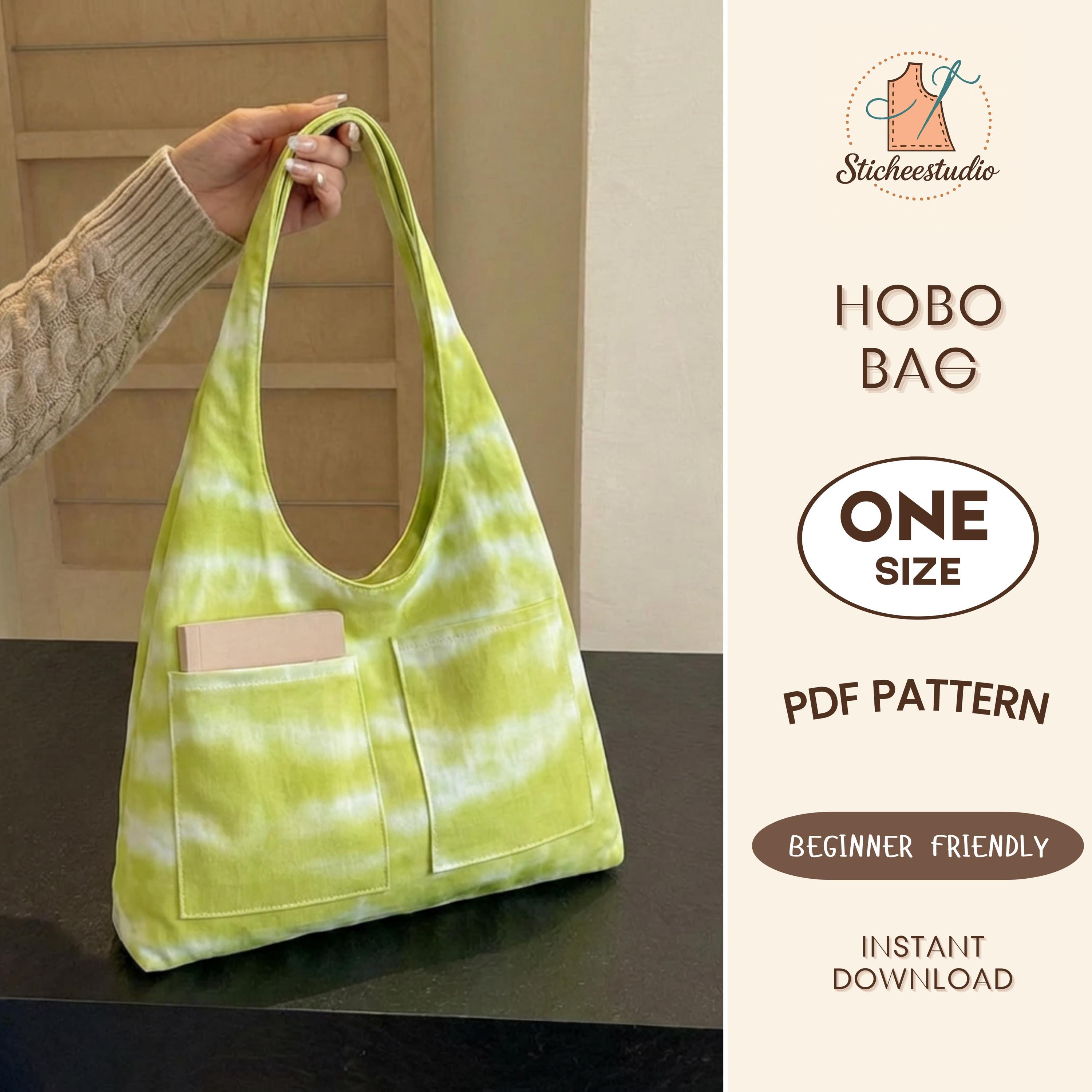 Easy Hobo Bag Two Pockets Sewing Pattern PDF for Beginner - Instant ...