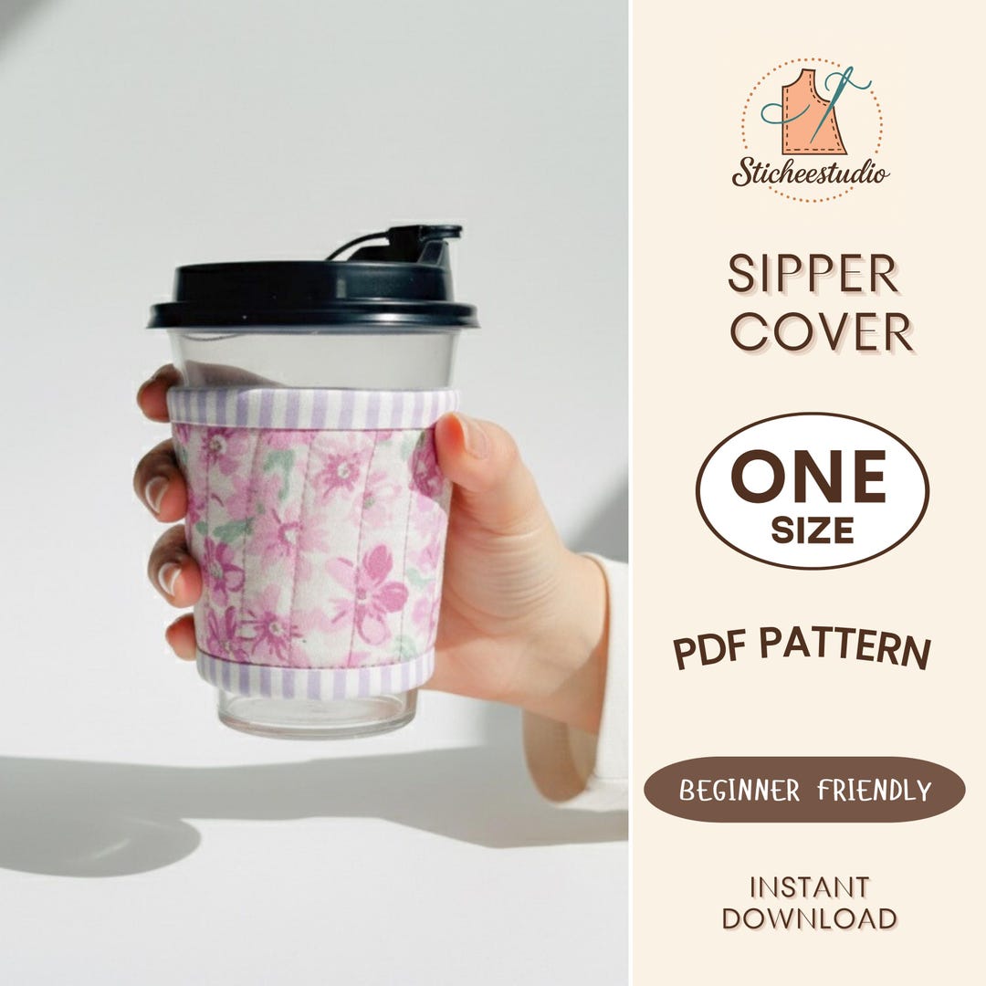 Reusable Coffee Sleeve Sewing Pattern, Iced or Hot, Beginner Friendly ...