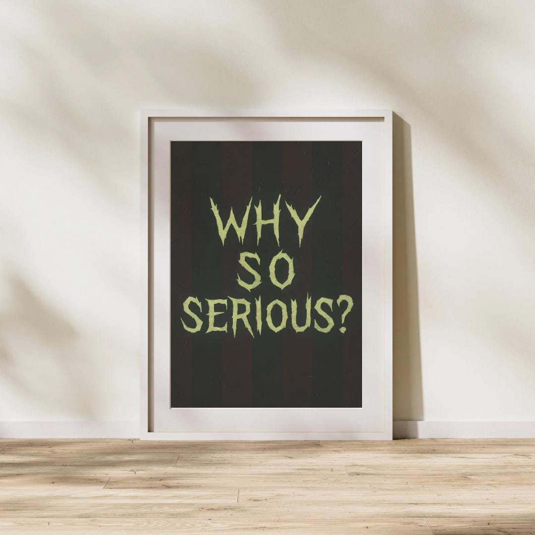 Why so Serious Poster – Digital Download | Dark Wall Art | Joker Quote ...