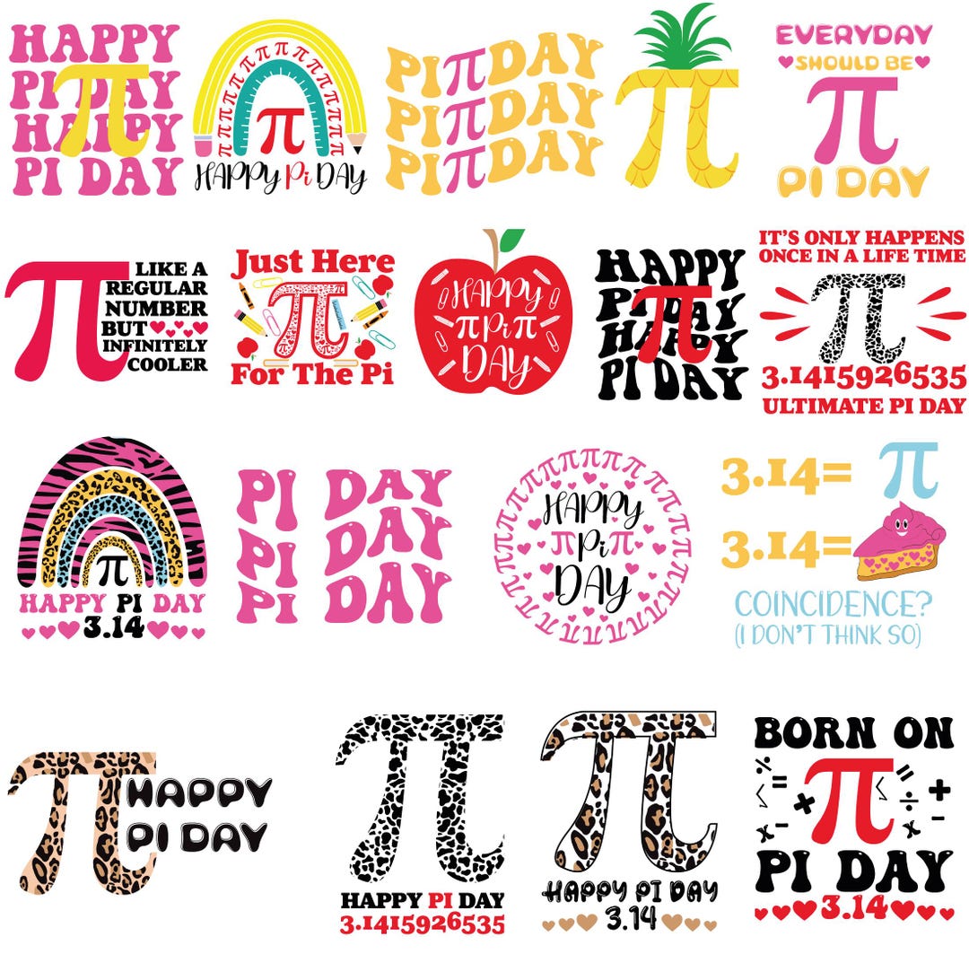 Designs Happy Pi Day PNG Bundle, Pi Day, Funny Math Gift, Funny Pi Day ...