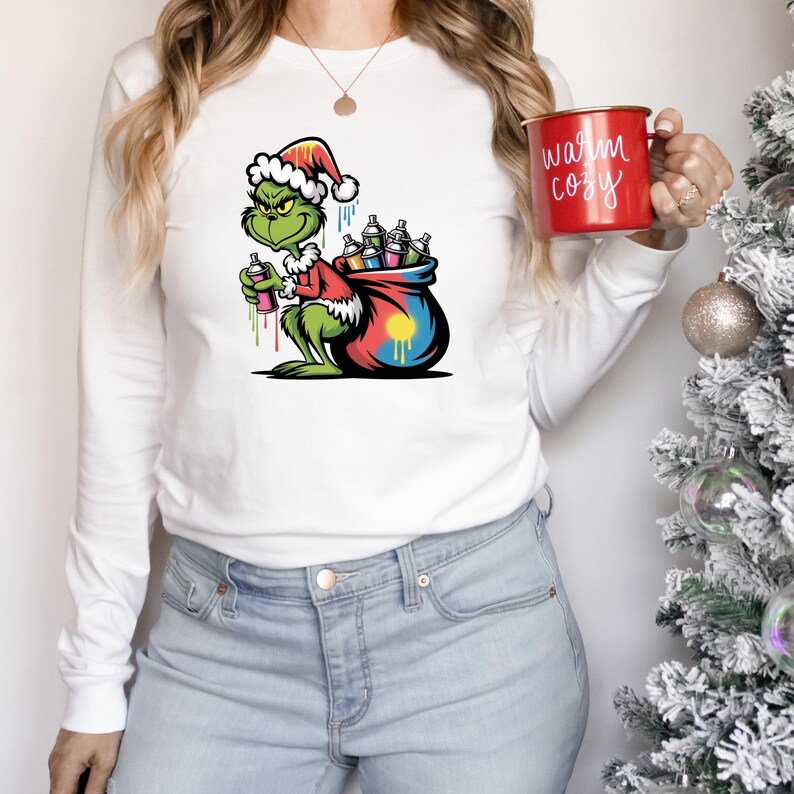 Grinch Neon Christmas PNG Bundle, Funny Holiday Digital Clipart ...