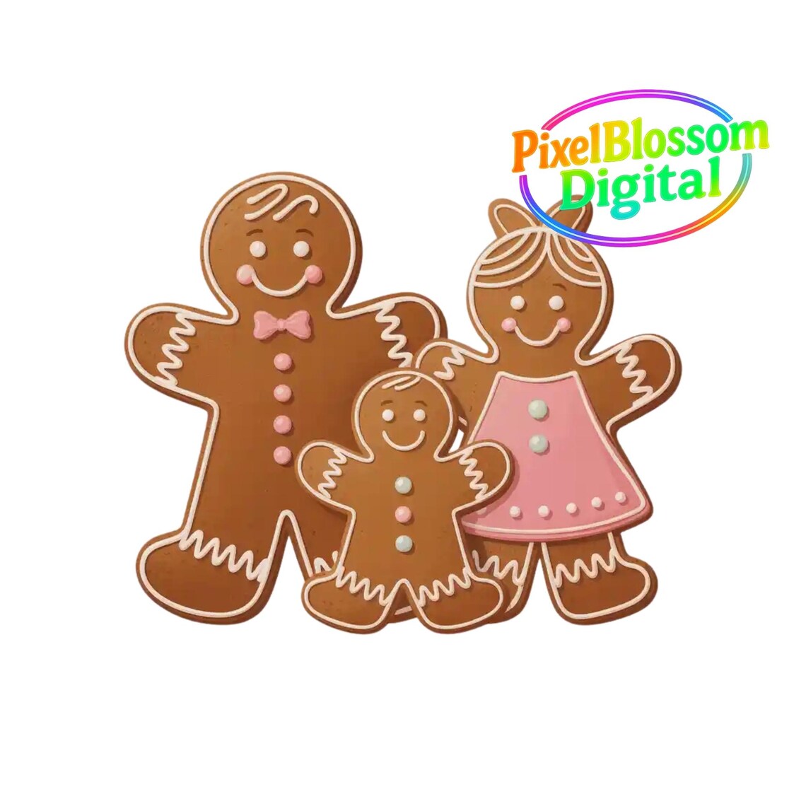 Gingerbread Family Clipart Set | Cute Christmas Cookie Pngs | Instant ...