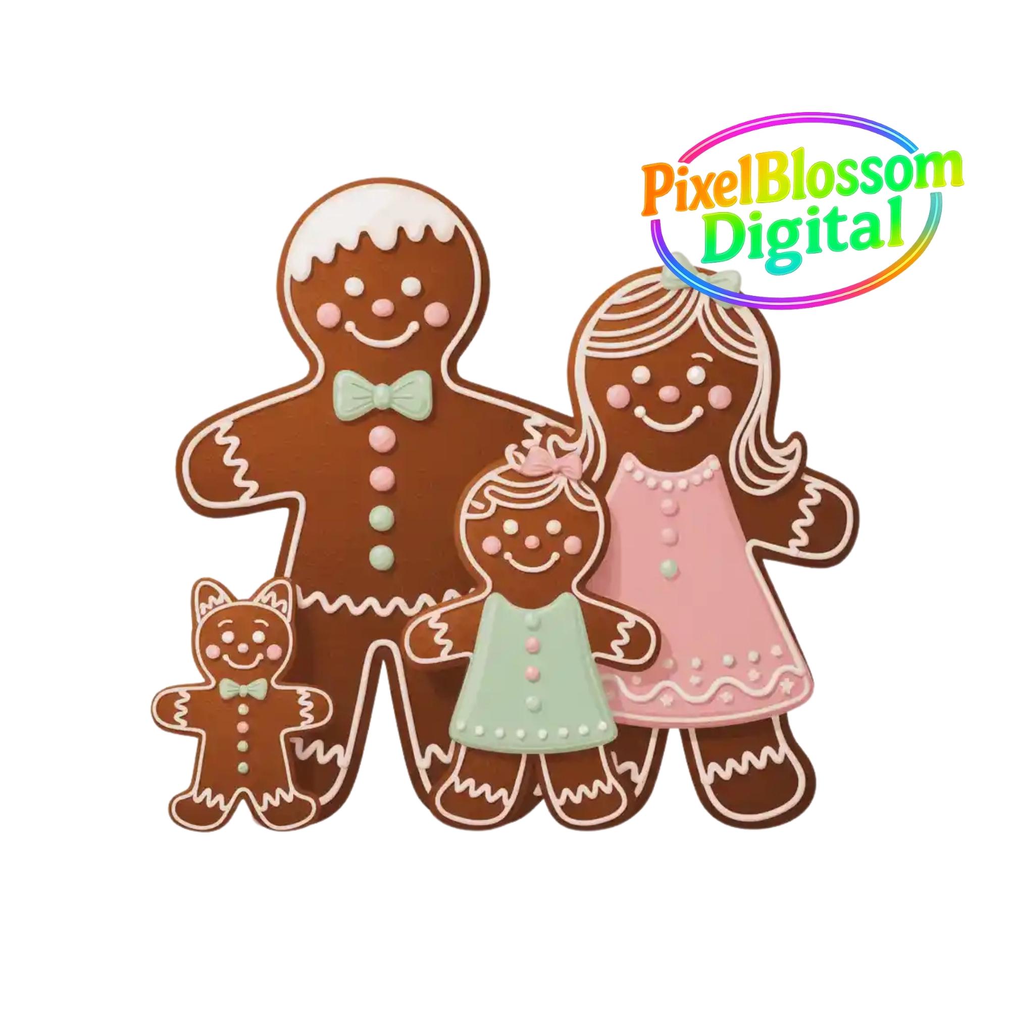 Gingerbread Family Clipart Set | Cute Christmas Cookie Pngs | Instant ...