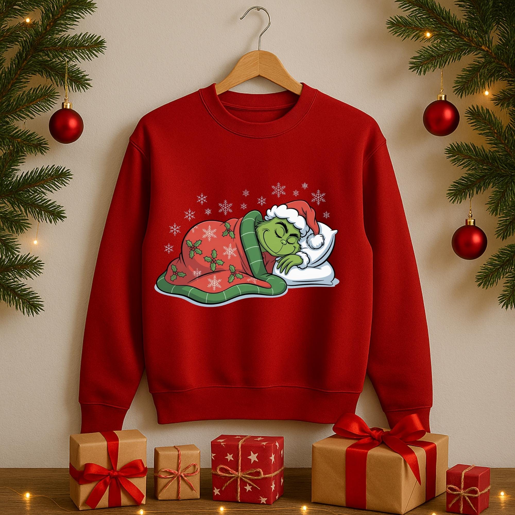 Cute Sleeping Grinch Christmas PNG | Holiday Sublimation Design | Easy ...