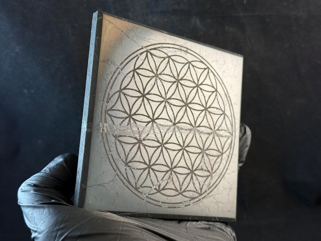Flower of Life Shungite Tile – EMF Protection From Russia - Etsy