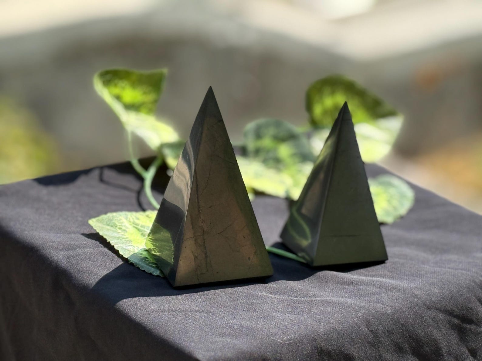 Polished Tall Shungite Pyramid – Authentic Karelia Stone, Energy ...