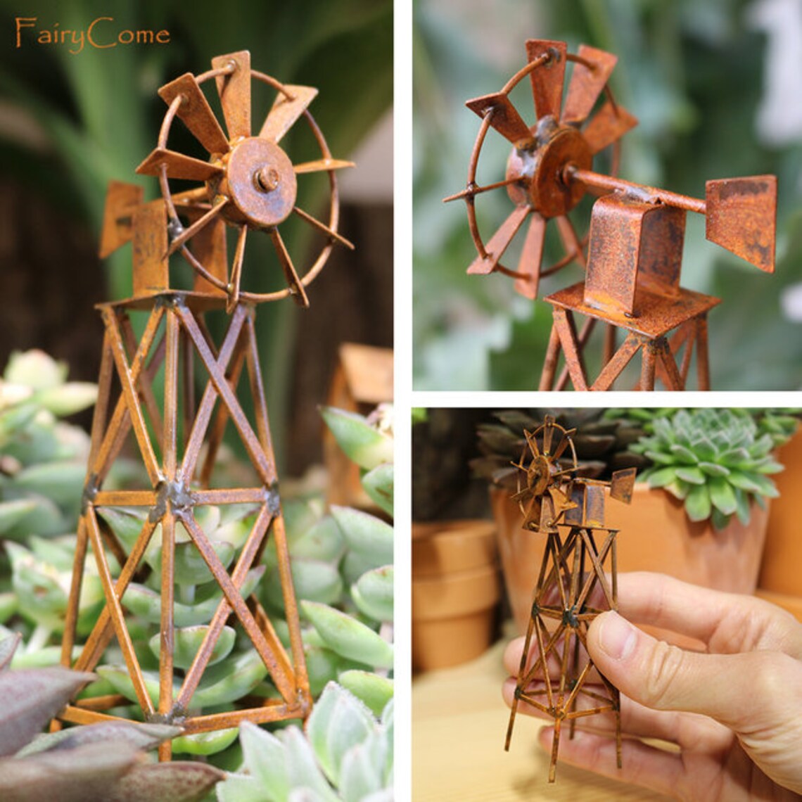 Rustic Vintage Garden Windmill Miniature Fairy Garden Decor - Etsy
