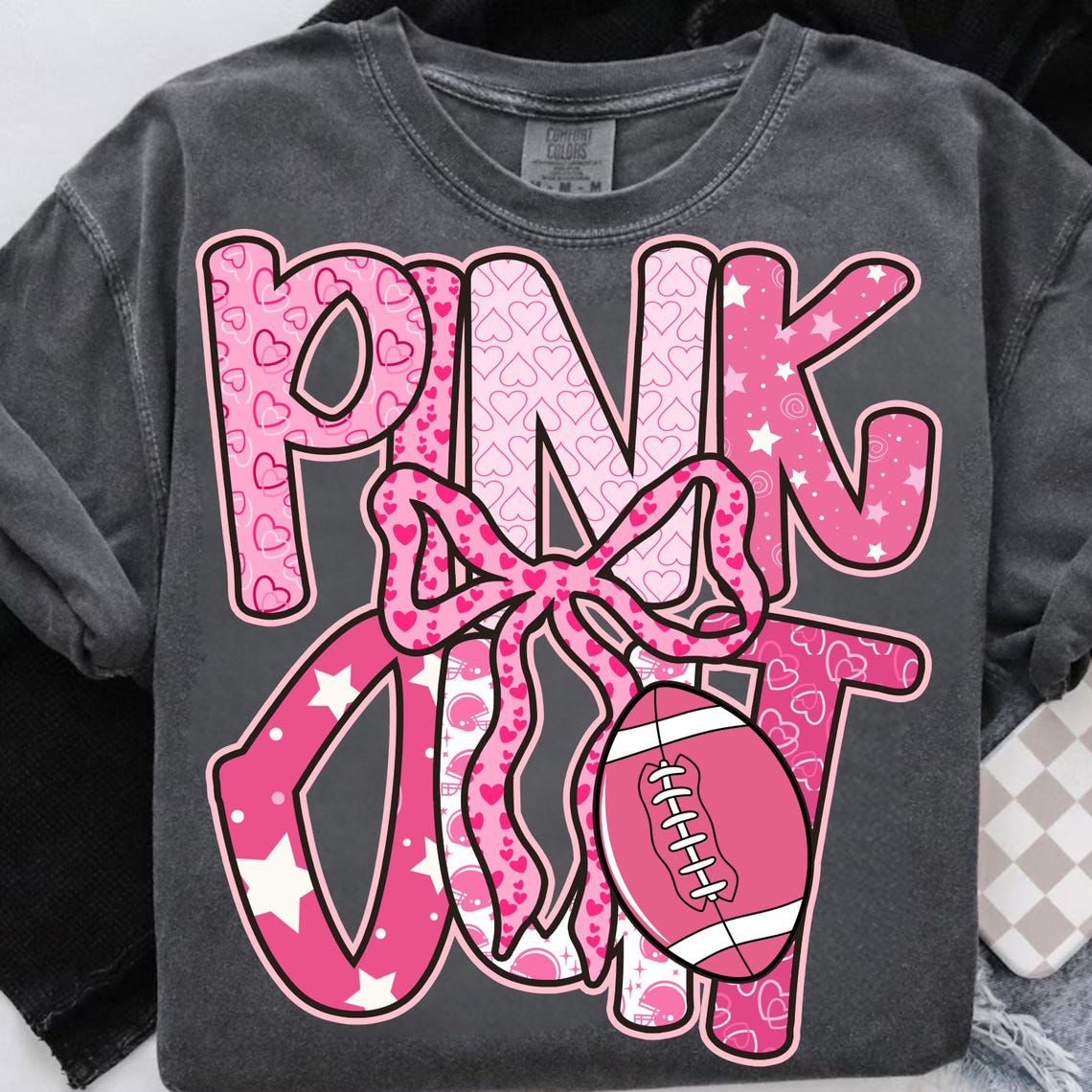 Pink Out Football Png , Breast Cancer Awareness Coquette Preppy Ribbon ...