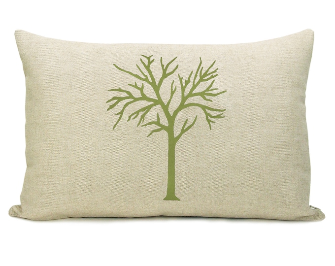 Tree Pillow Cover Woodland 12x18 Lumbar Pillow Shabby Chic - Etsy