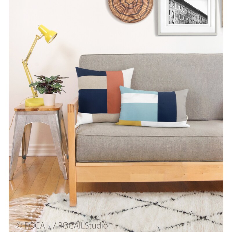 Color Block Pillow - Etsy