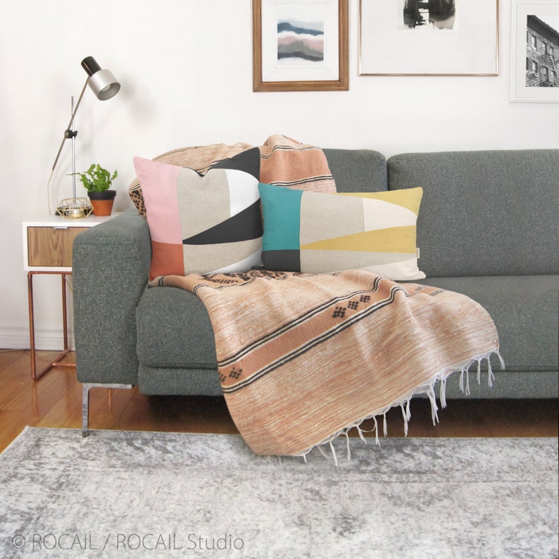 Custom Decorative Color Block Pillow Case in 12x18, 16x16, 18x18, 20x20 ...