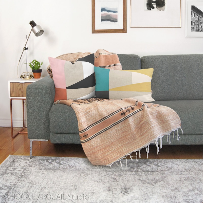 Color Block Pillow - Etsy