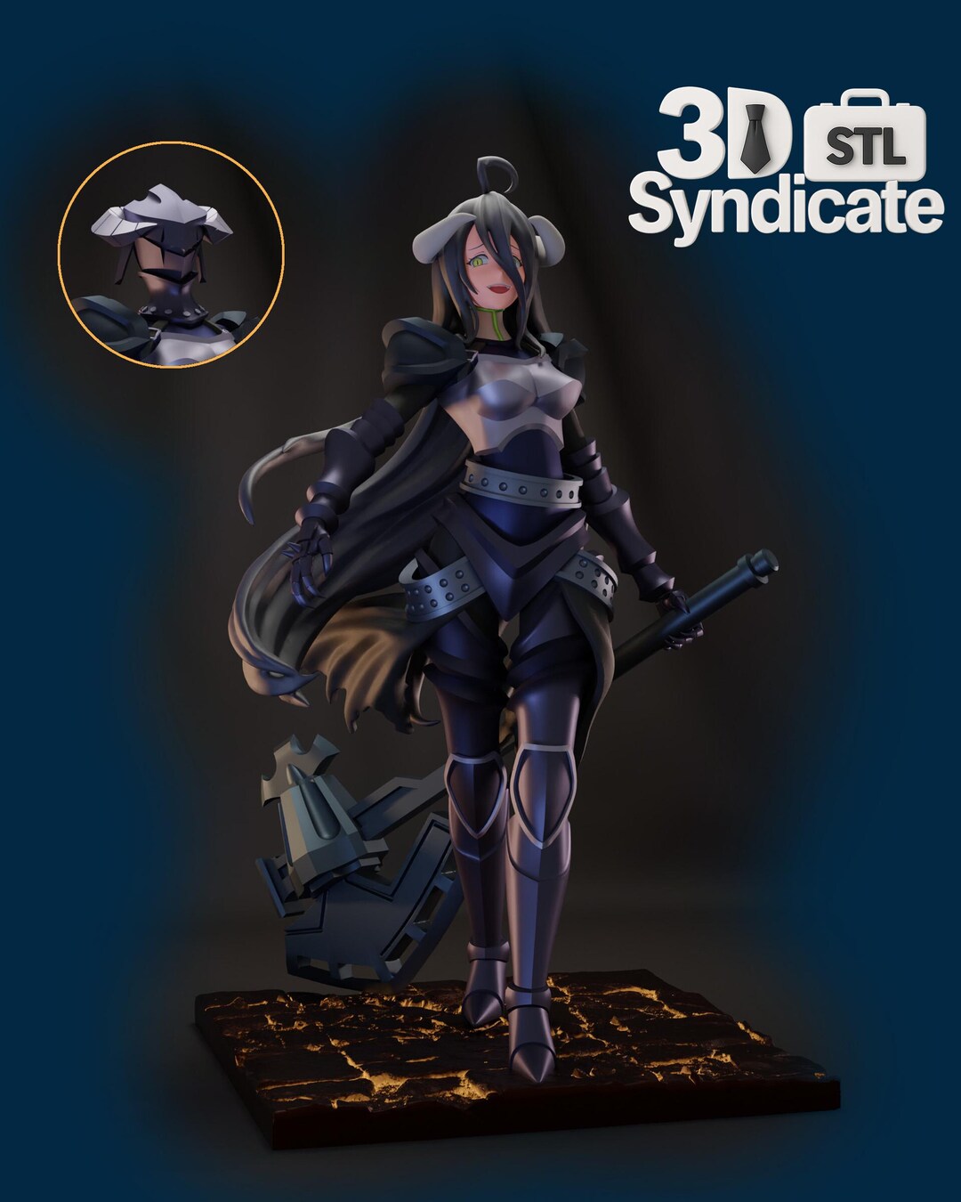 Albedo Overlord STL Model Custom Art Cartoon Action Figure Movie Anime ...