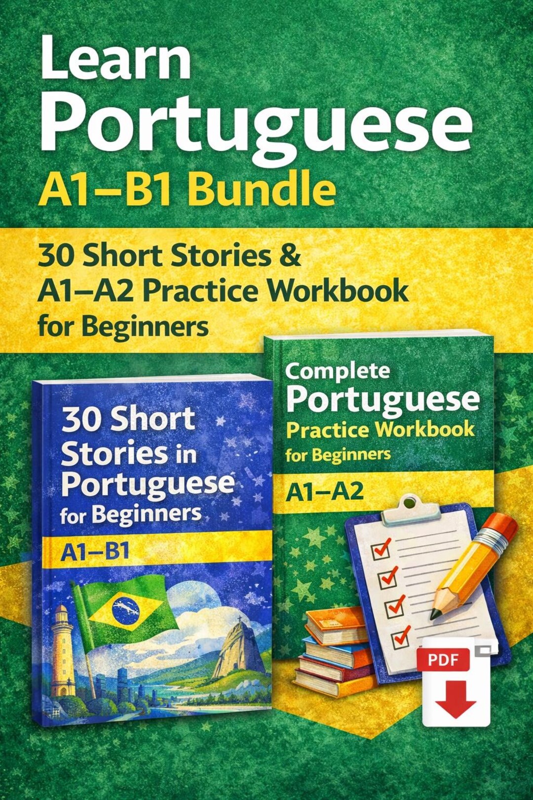 Portuguese A1-B1 Learning Bundle | 30 Short Stories & A1–A2 Practice ...