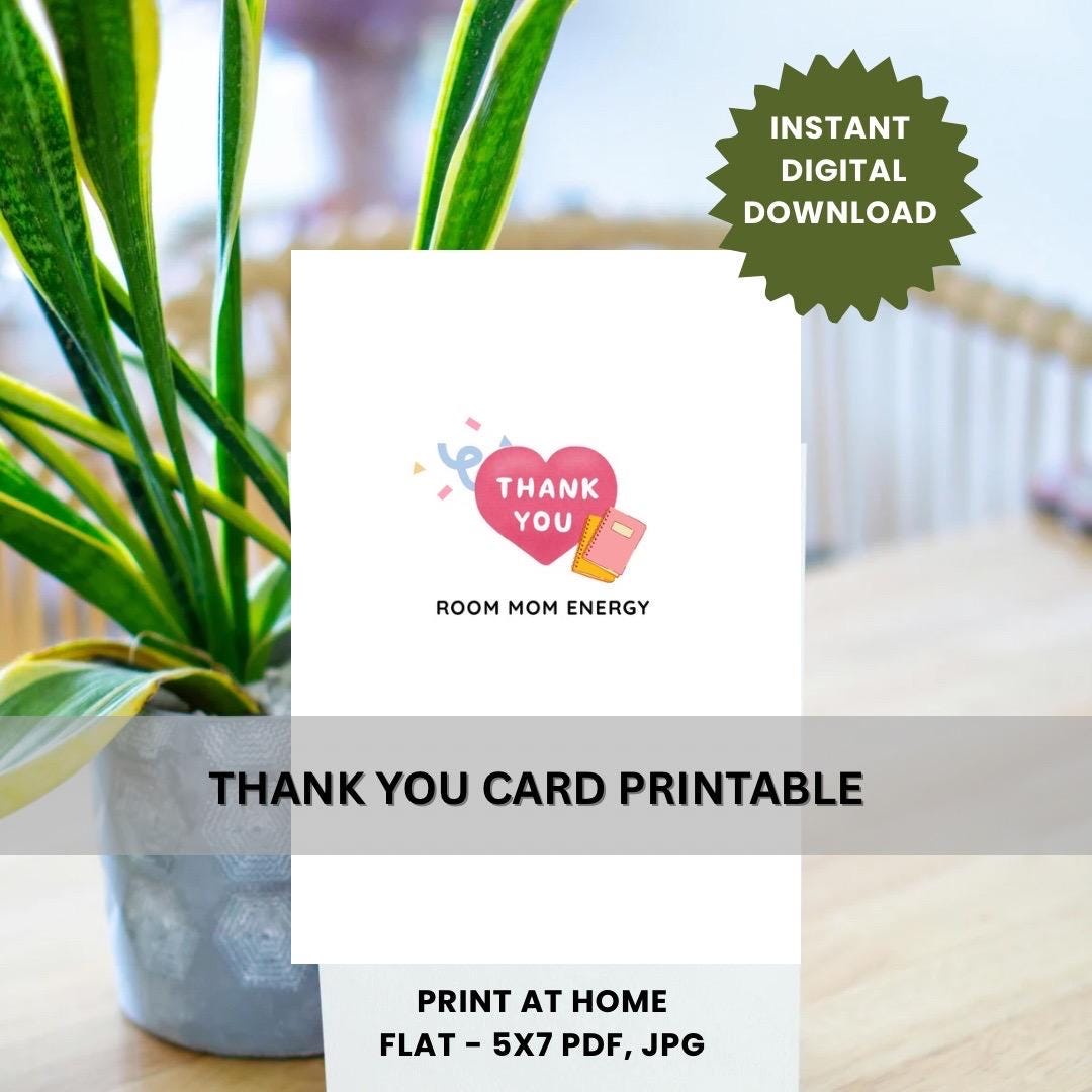 Room Mom Thank You Card, Thank You Mom Printable, Room Mom Energy ...