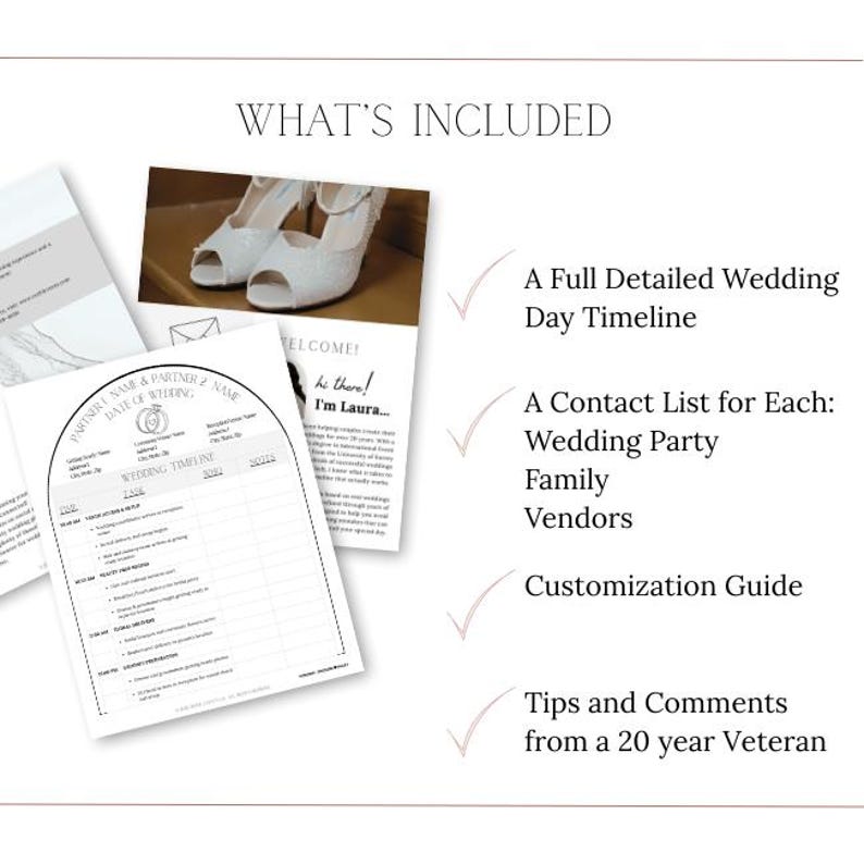 Detailed Wedding Timeline Template, Day-of Vendor Timeline, Editable ...