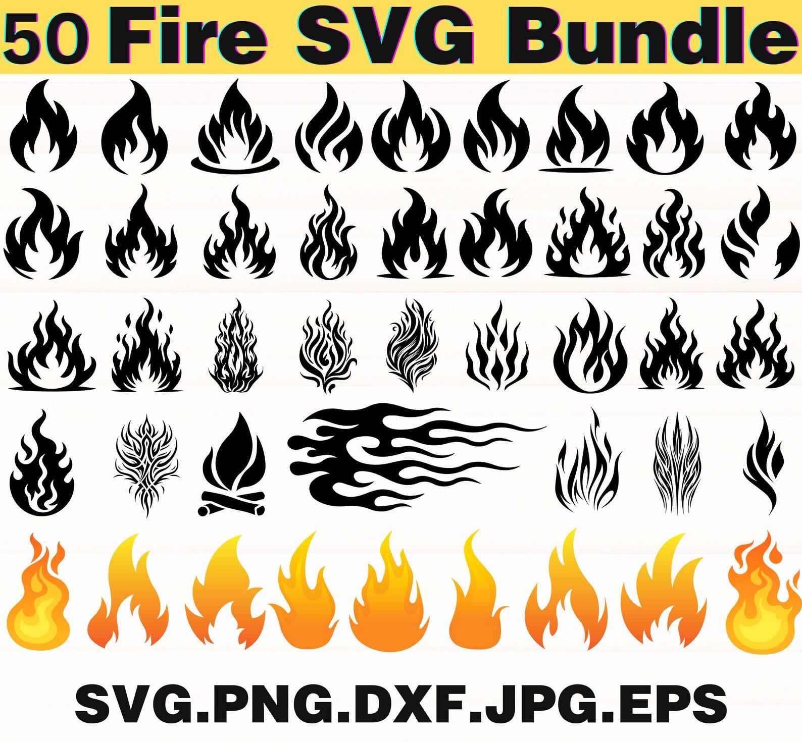 Fire SVG Bundle | Fire Flames SVG Clipart | Fire Frame SVG | Fire Png ...