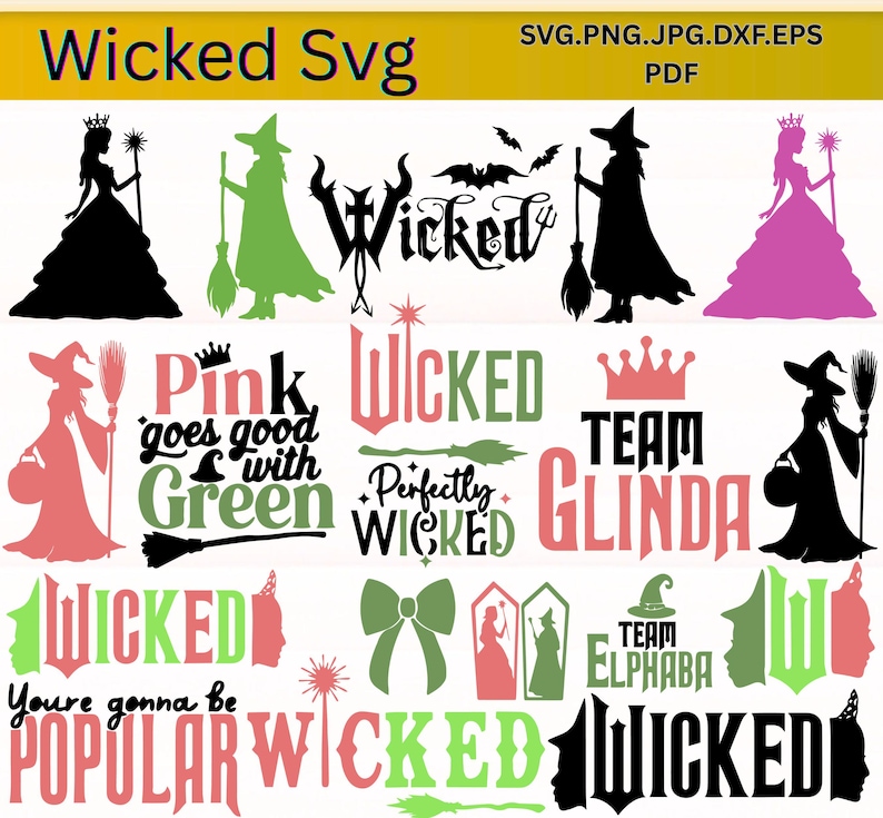 Wicked SVG Bundle | Wicked Change for Good Glitter SVG | Wicked Movie ...