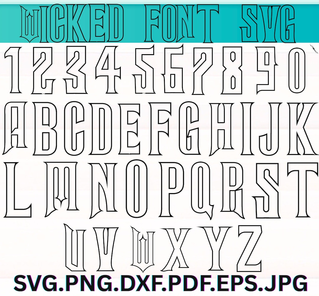 Wicked Font TTF | Wicked Alphabet & Numbers | Cricut and Canva Fonts ...