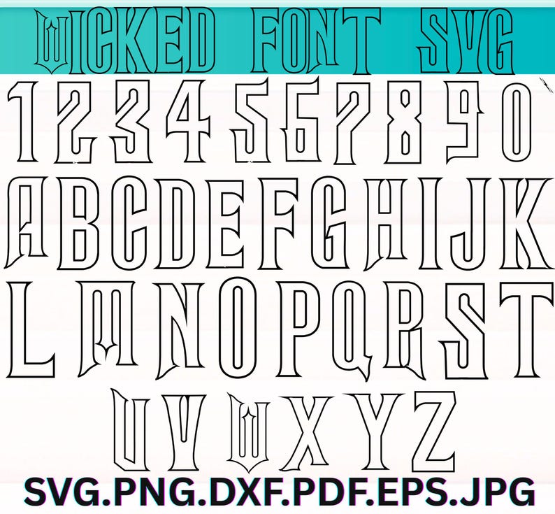 Wicked Font TTF | Wicked Alphabet & Numbers | Cricut and Canva Fonts ...