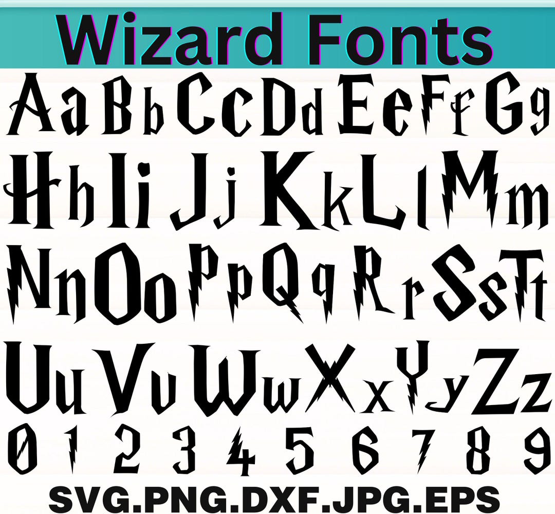 Potter Font SVG | Wizard Alphabet SVG | Magical Font Cut Files for ...