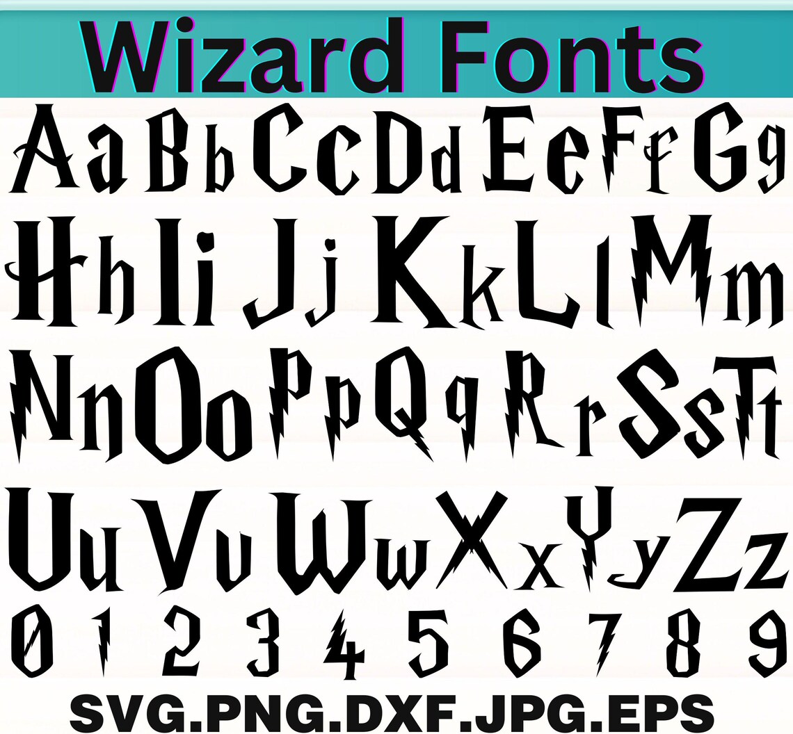 Potter Font SVG | Wizard Alphabet SVG | Magical Font Cut Files for ...