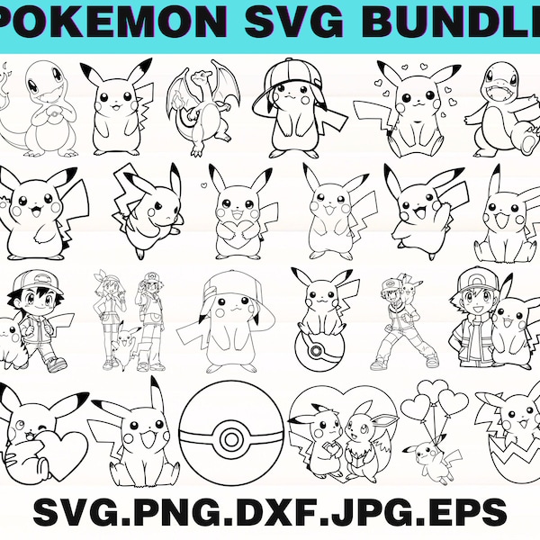 Pokemons Outline Svg - Etsy