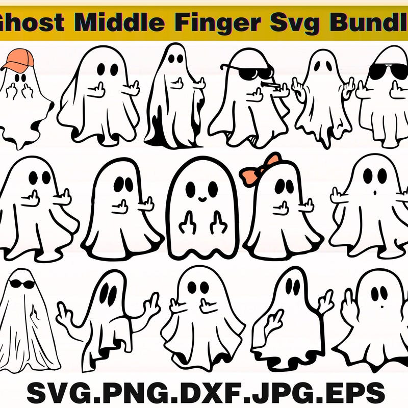 Ghost Middle Finger - Etsy