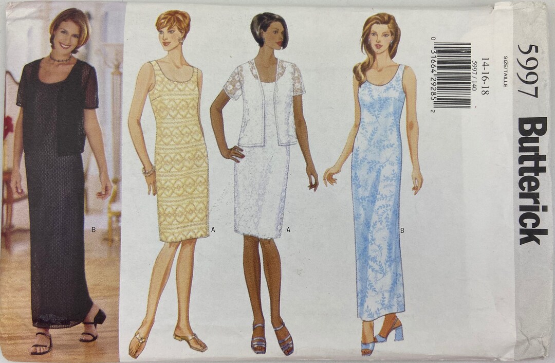 Butterick 5997 Women's Sewing Pattern Petite Top Dress 14 - 18 UNCUT - Etsy
